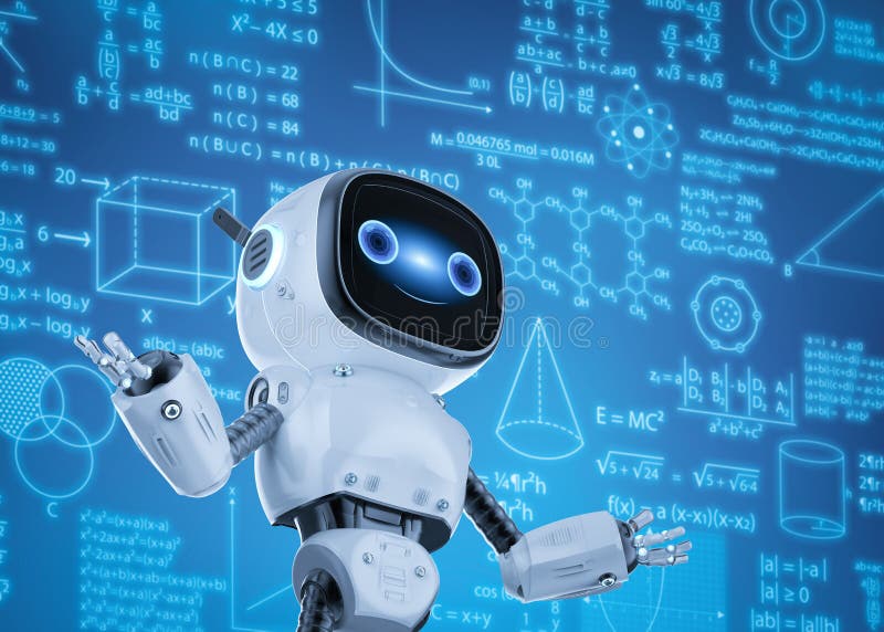 Small Robot Learning with Education Graphic Display Stock Illustration ... Small Robot Learning with Education Graphic Display Stock Illustration ...