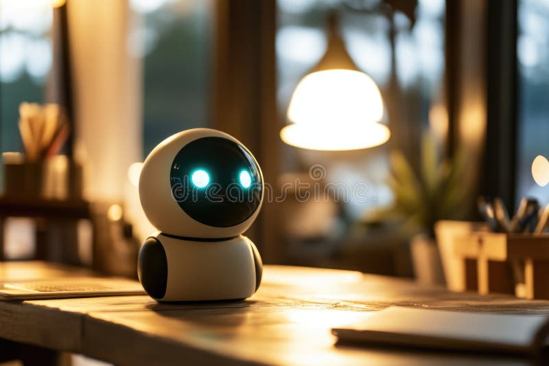 Small Robot Standing in the Computer Stock Image - Image of small ...