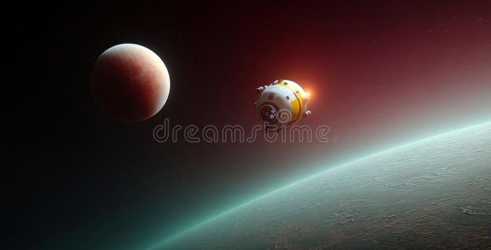 Robot Expedition Traverses Distant Planet during Space Exploration ...