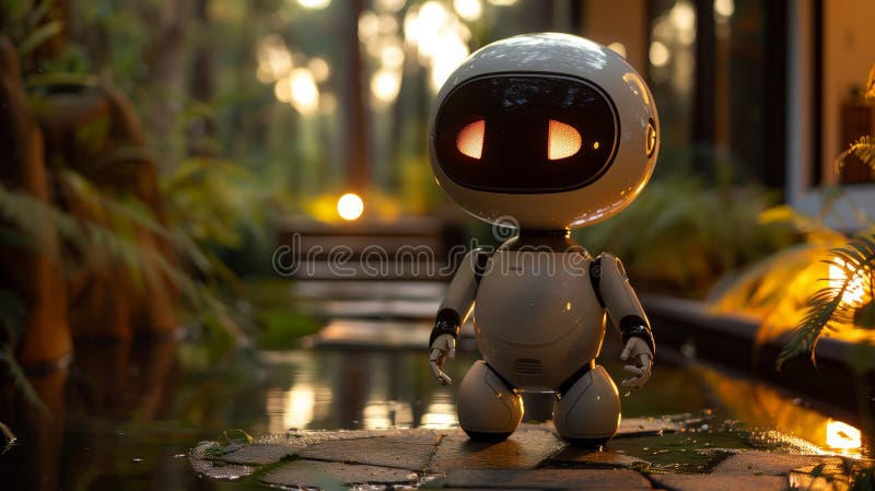 Small Robot Standing in the Computer Stock Image - Image of small ...