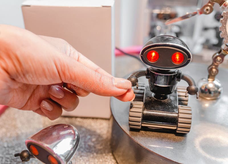 Robot toy in store stock image. Image of retro, artificial - 174015259