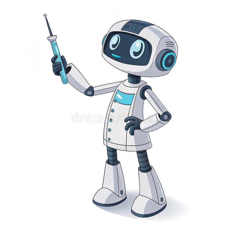Small Robotic Lab Assistant on Stock Illustration - Illustration of ...