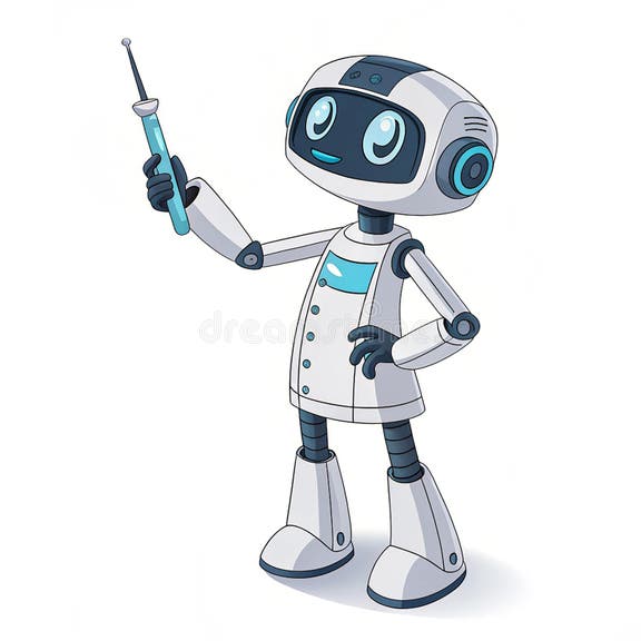Small Robotic Lab Assistant on Stock Illustration - Illustration of ...