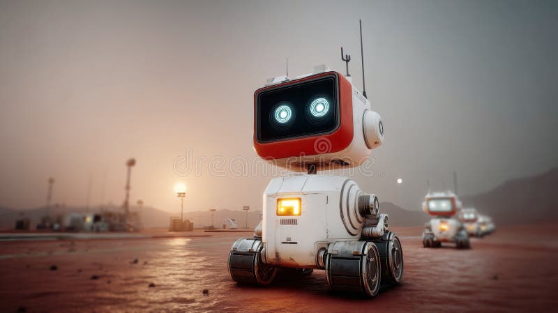 Robots Engage in Space Exploration on a Distant Planet during an ...