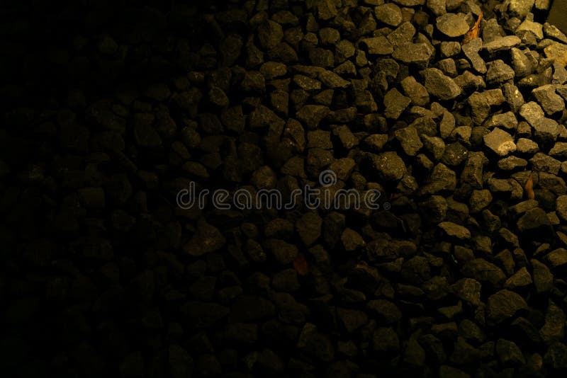 Small Rock Bed with Yellow Light Gradient and Black Shadow As Empty ...