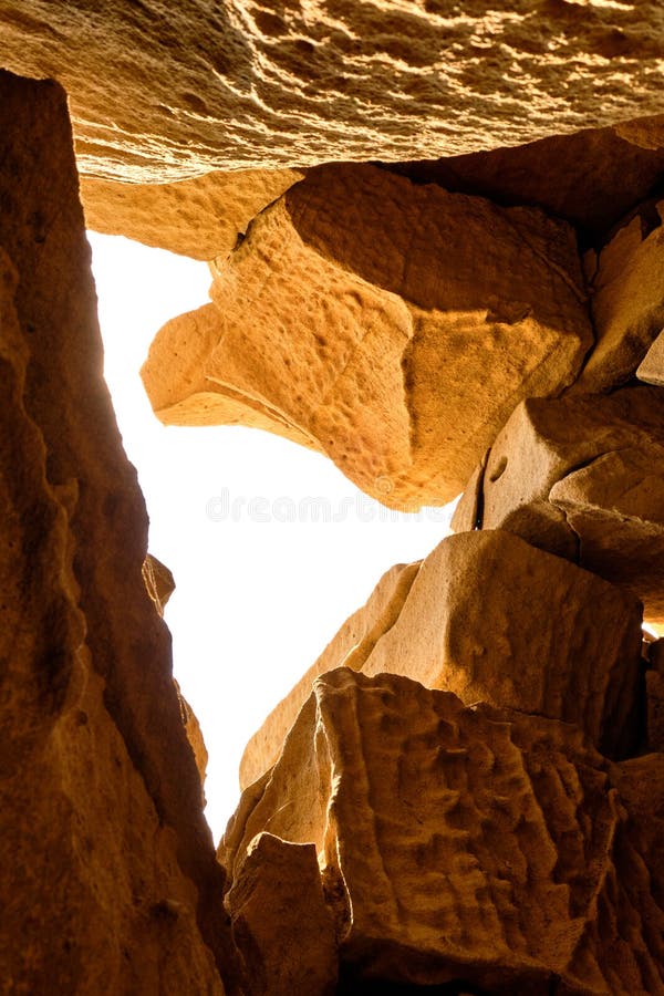 Sandstone Rock Along the Cliffs. Rocks are Full of Holes by Weathering ...
