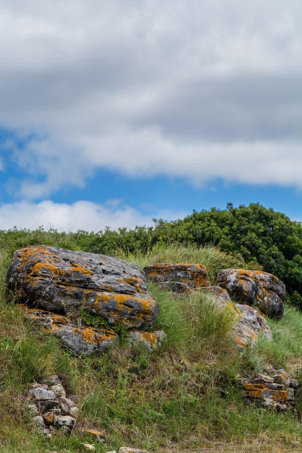 Rock Formation In Green Field Picture. Image: 96113804