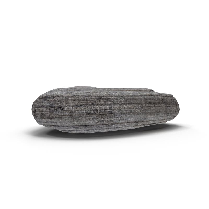 Small Rock Stone on White Background. 3D Illustration Stock ...