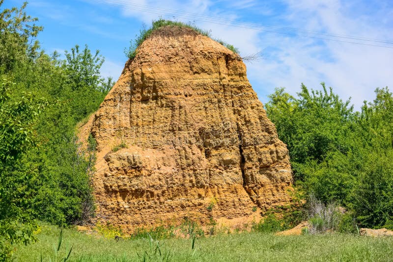 Small Rock and Trees Clay Mining Concept Stock Photo - Image of grunge ...