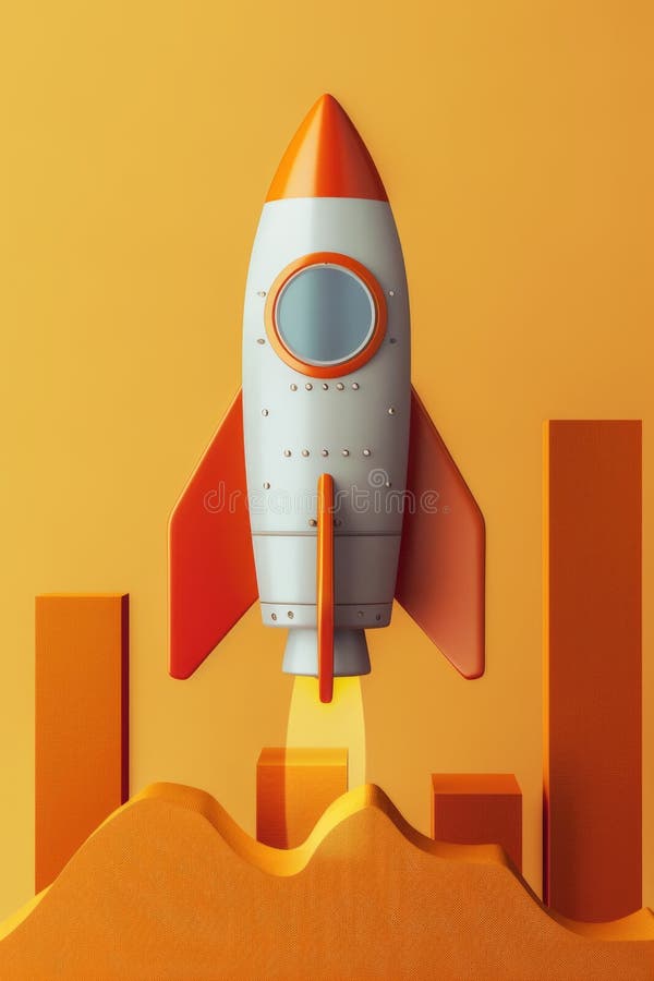 Small Rocket Launching into Sky Stock Photo - Image of technology ...