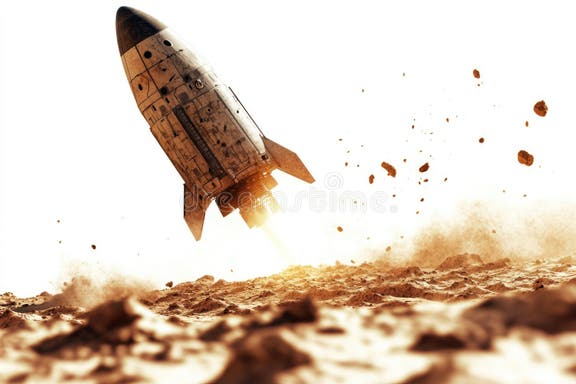 A Small Rocket Soaring through the Sky Stock Image - Image of adventure ...