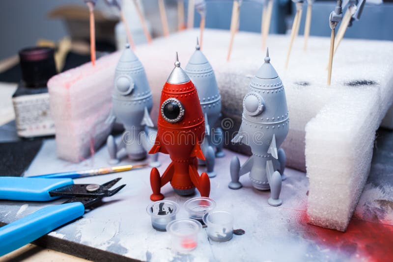 Small Rockets Made in 3D Resin Printing Stock Image - Image of colorful ...