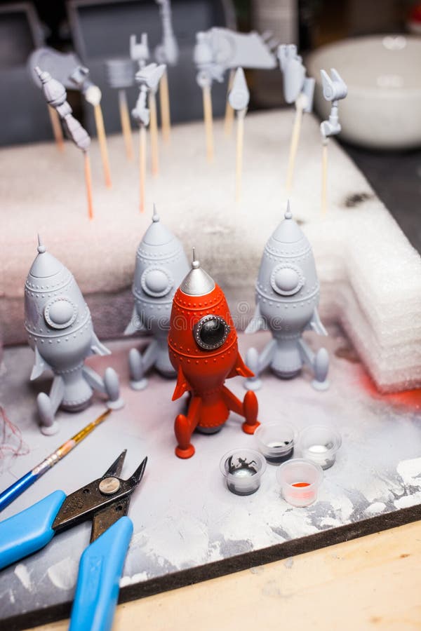 Small Rockets Made in 3D Resin Printing Stock Image - Image of material ...