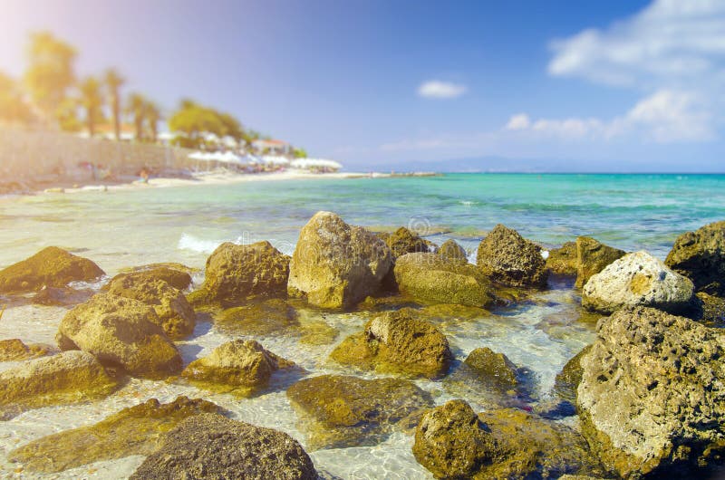 Small Rocks on the Colorful Beach Stock Photo - Image of sand ...