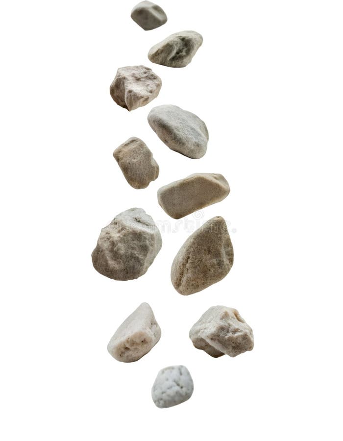 Small Rocks Falling from Above, Isolated on Transparent Background with ...