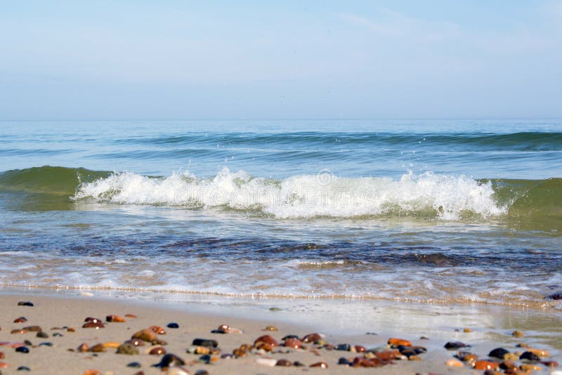 Small Rocks Scattered on Beach Sand Close Up. Stock Image - Image of ...