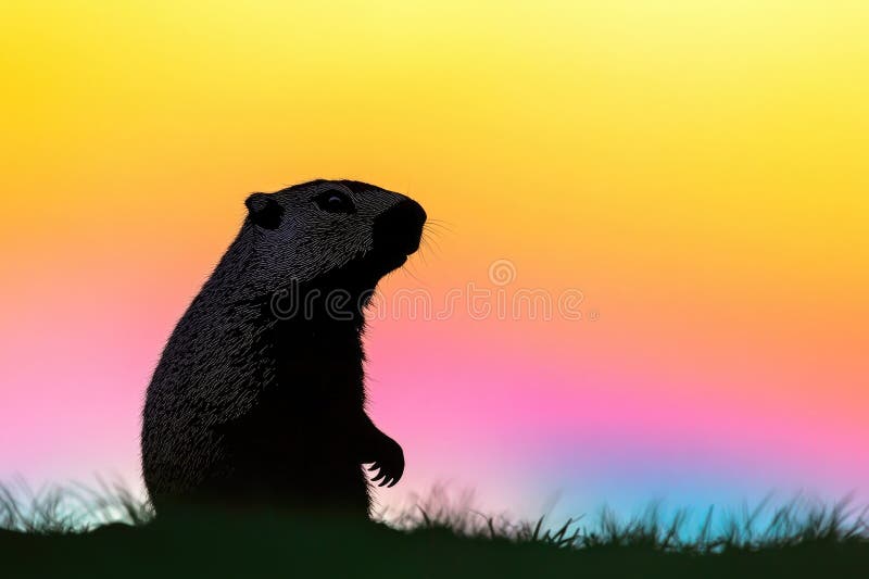 A Small Rodent Standing Upright, Using Its Hind Legs for Support Stock ...