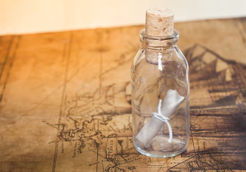 Rolled Message on Old Paper Stock Photo - Image of brown, obsolete ...