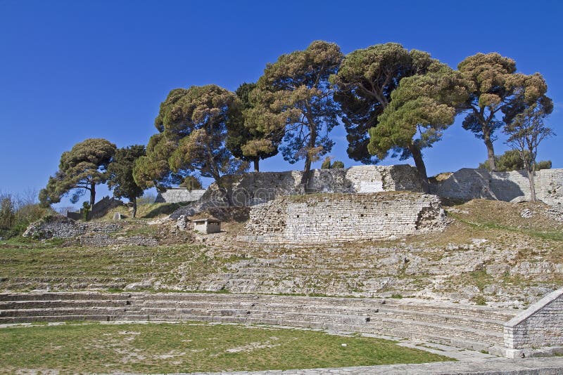 Small Roman amphitheater stock image. Image of pines - 24788417