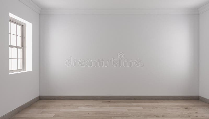 Small Room with Empty Walls and a Single Hung Window Stock Illustration ...