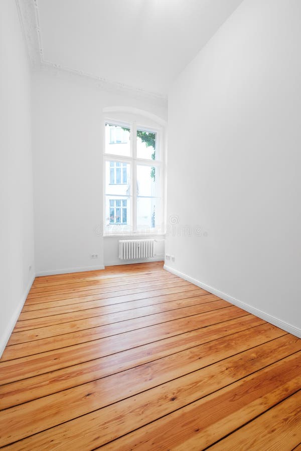 Small Room, Empty Room with Wooden Board Floor, White Walls and Window ...
