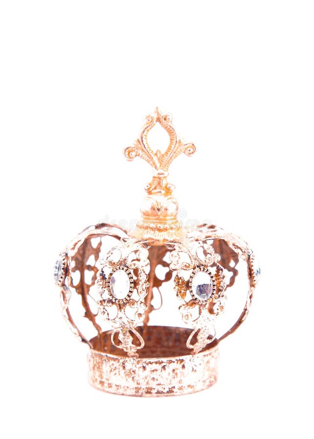 A Rose Gold Crown Isolated on a Black Background Stock Photo - Image of ...