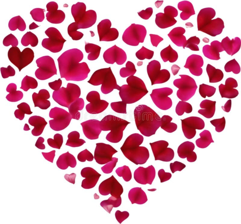 Small Rose Petals Arranged in the Shape of a Heart. AI-Generated. Stock ...