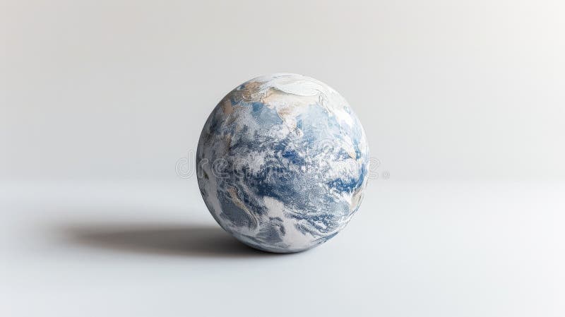A Small, Round, Blue and White Planet with a Rocky Surface Stock Image ...