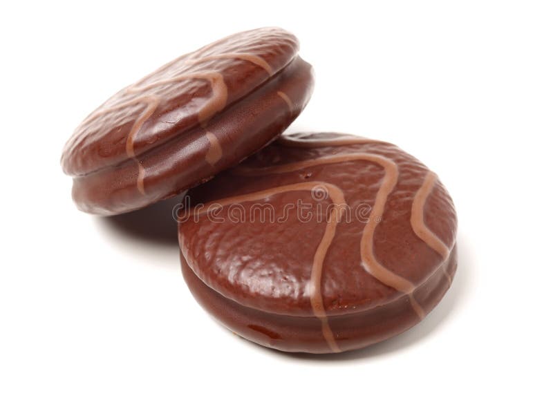 Small Round Chocolate Cookie Stock Image - Image of white, background ...