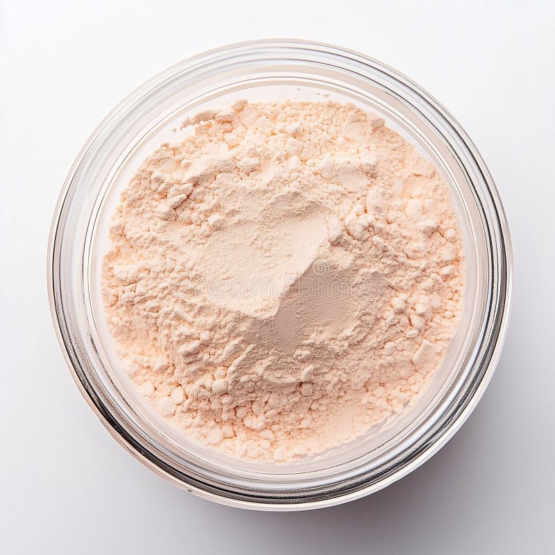 Small Round Jar of Pink Rice Powder for Face Stock Photo - Image of ...