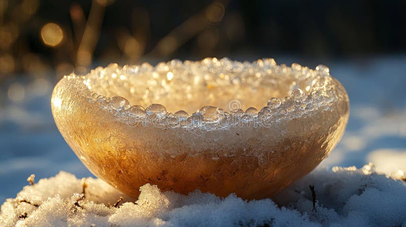 Small Round Pod, Icy Crystals on Rim . Stock Image - Image of texture ...
