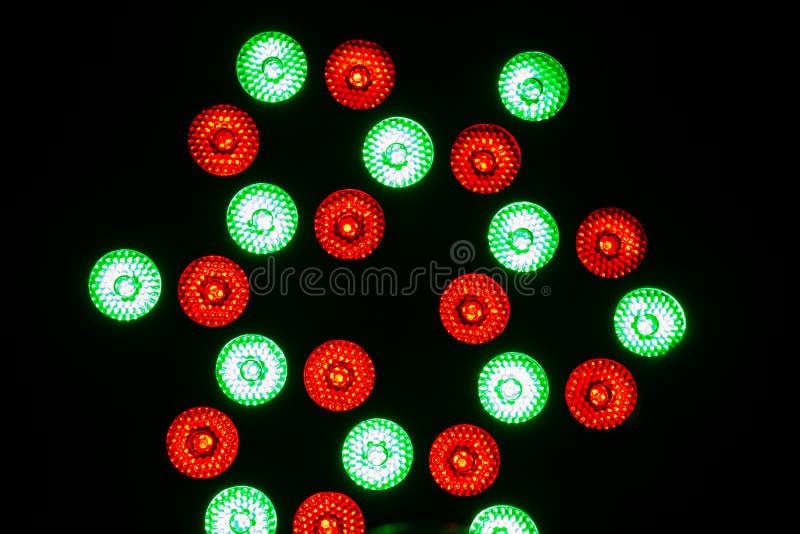 Small Round Red and Green Lights on a Black Background Stock Image ...