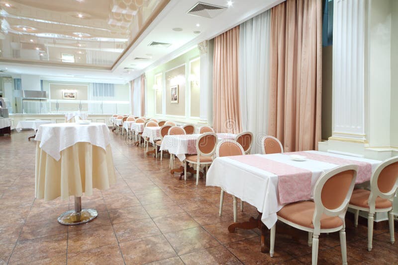 Small Round and Square Tables with Tablecloths Stock Photo - Image of ...