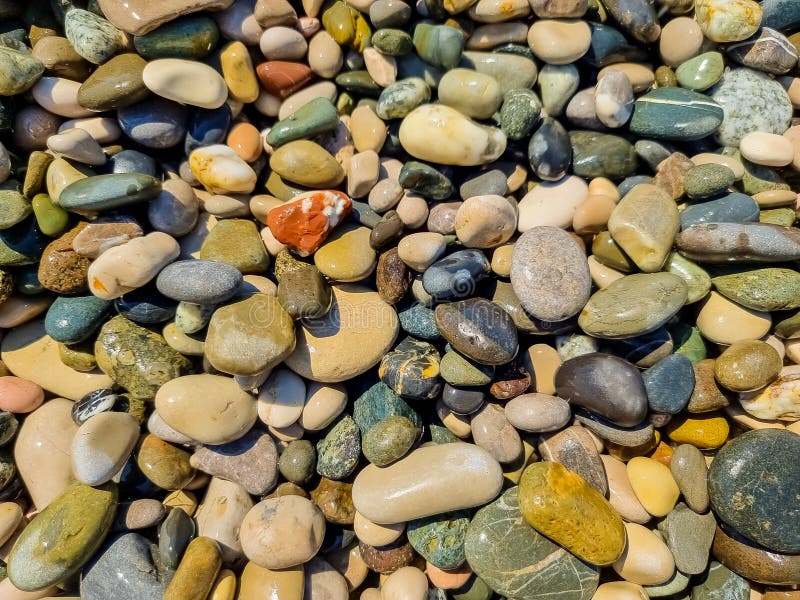 Small Round Stones Background. Stone Texture. Rough Surface of Small ...