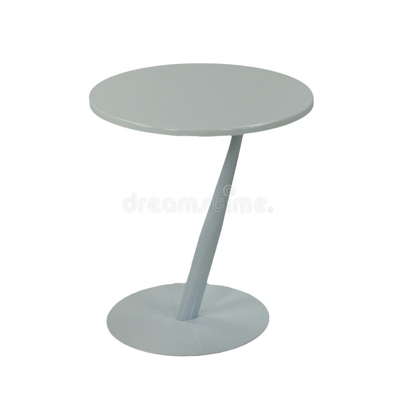 Small Round White Table on a White Background& Stock Image - Image of ...