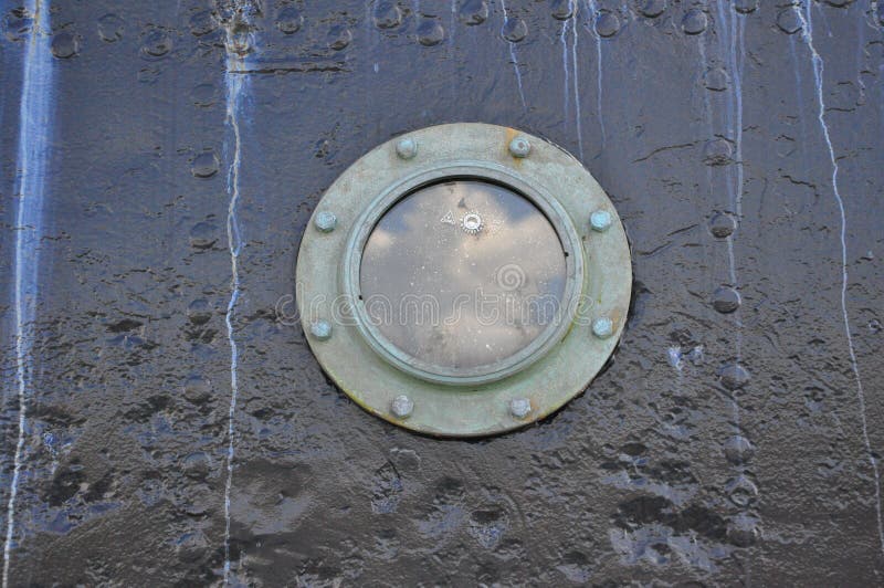 A Small Round Window on an Old Abandoned Ship. Ship Window Stock Photo ...
