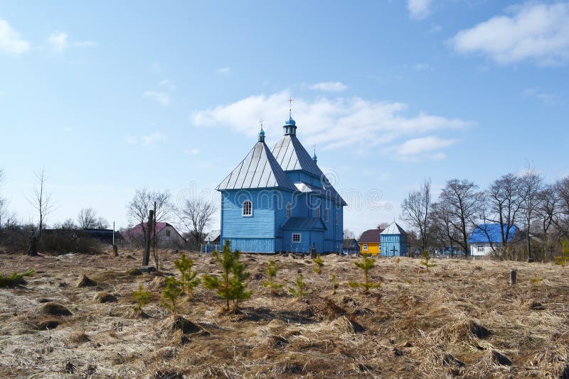 The Small Rural Church in David-town Stock Photo - Image of exterior ...