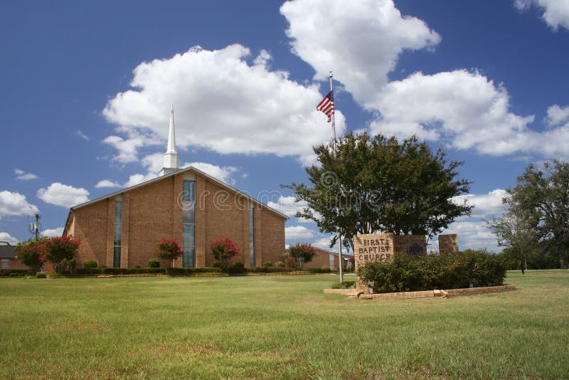 Small Rural Church with Blue Sky and Trees Stock Photo - Image of pray ...