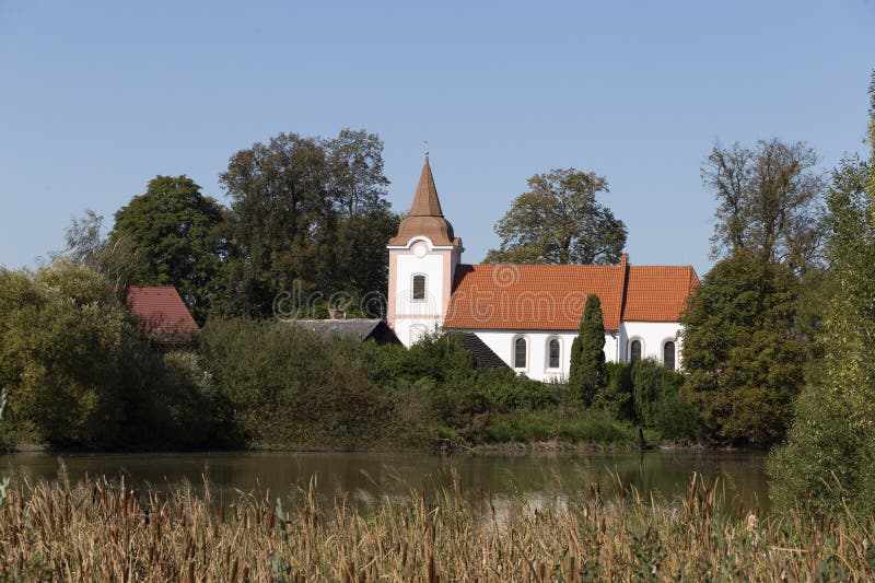 A Small Rural Church on the Lake Shore Stock Photo - Image of church ...
