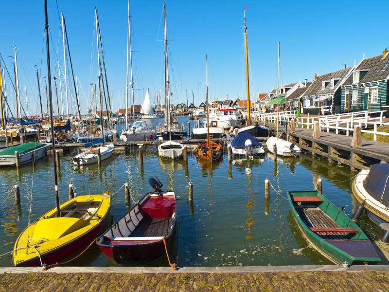 Small Rural Harbor stock photo. Image of house, marken - 14557312