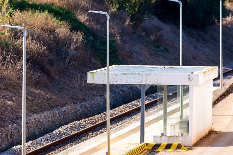 Small Rural Railway Station and Train Tracks, a Small Train Stop Stock ...