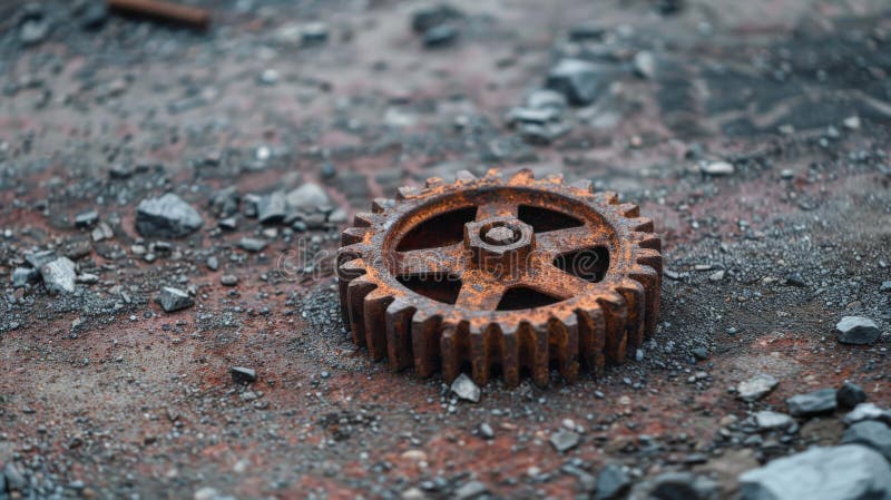 Small Rust Gear Wheel on the Ground, Rusty Gears Stock Image - Image of ...