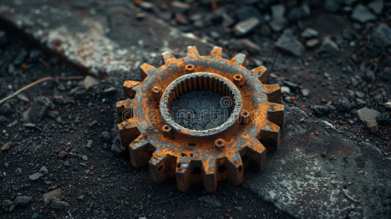 Small Rust Gear Wheel on the Ground, Rusty Gears Stock Photo - Image of ...