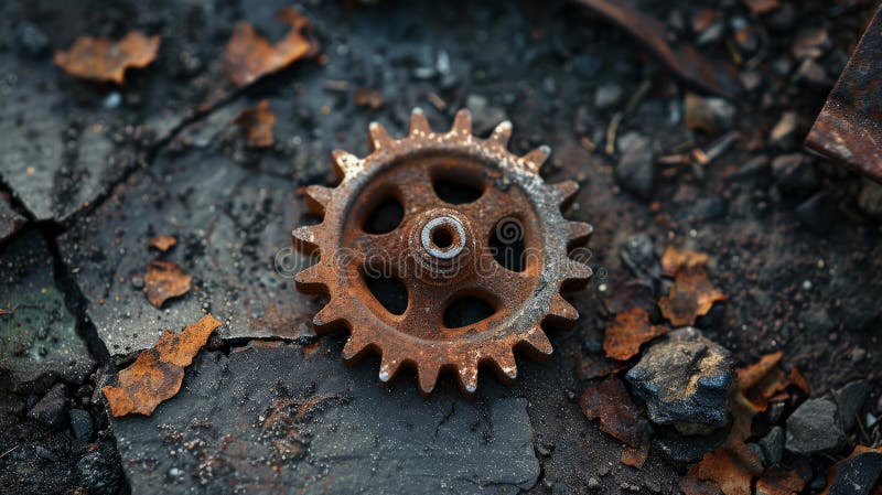 Small Rust Gear Wheel on the Ground, Rusty Gears Stock Image - Image of ...