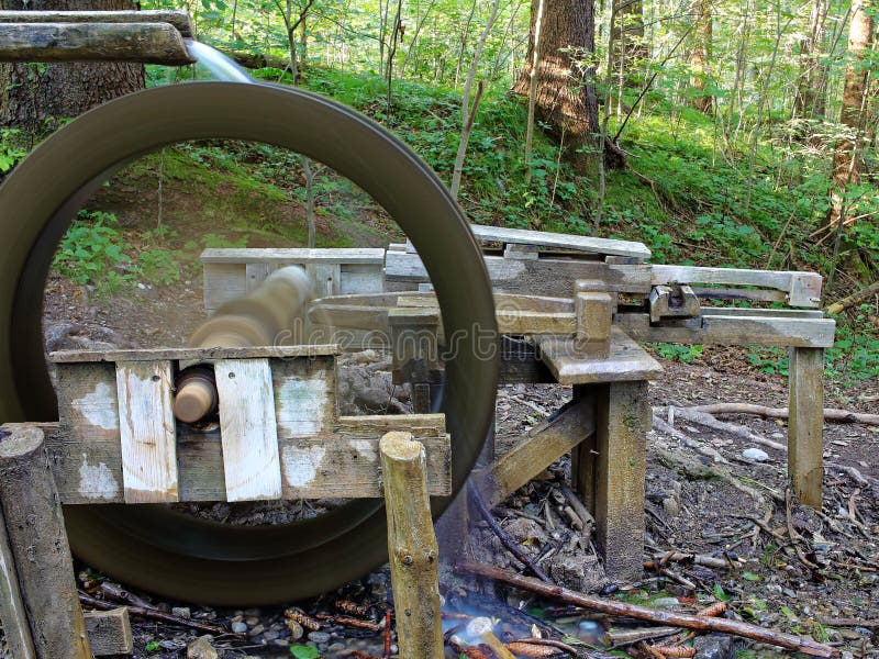 Small Rustic Watermill Construction Stock Image - Image of energy, flow ...