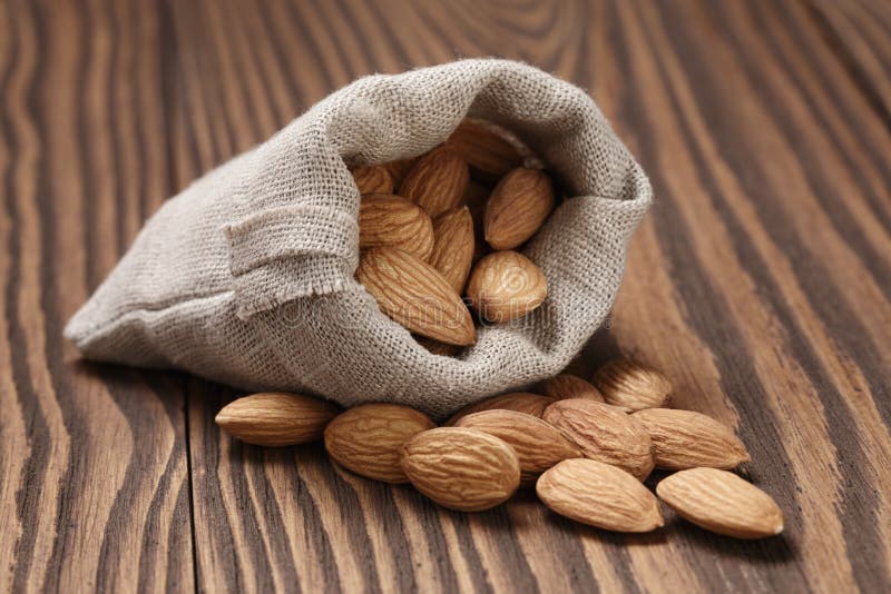 Small Sack Bag Full of Almonds Stock Image - Image of snack, seasonal ...