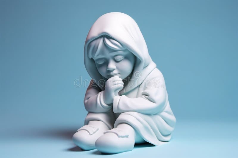 Small Sad Boy Child. Generative AI Stock Illustration - Illustration of ...