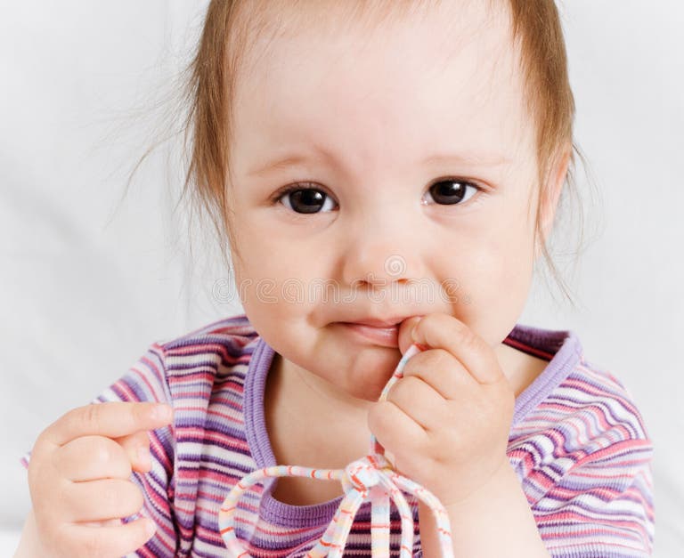 Small sad girl stock photo. Image of small, baby, mouth - 9127298
