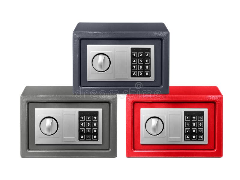 Small Safe Box Isolated on a White Background Stock Photo - Image of ...