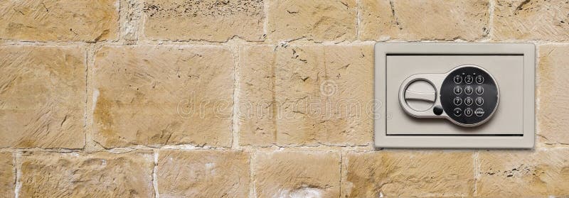 A small safe in wall stock photo. Image of metal, copy - 170785672
